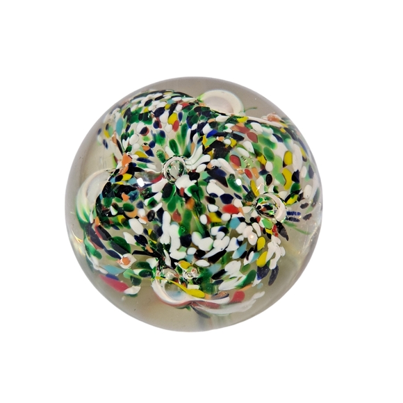 Art | Vintage Multicolor Art Glass Swirl Paperweight Small 2 14 Round ...